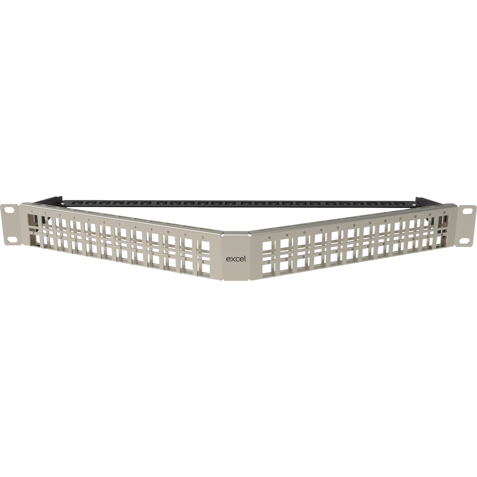100-096 - Excel Unloaded 48 Port Keystone V Patch Panel Frame UTP/STP 1U Silver