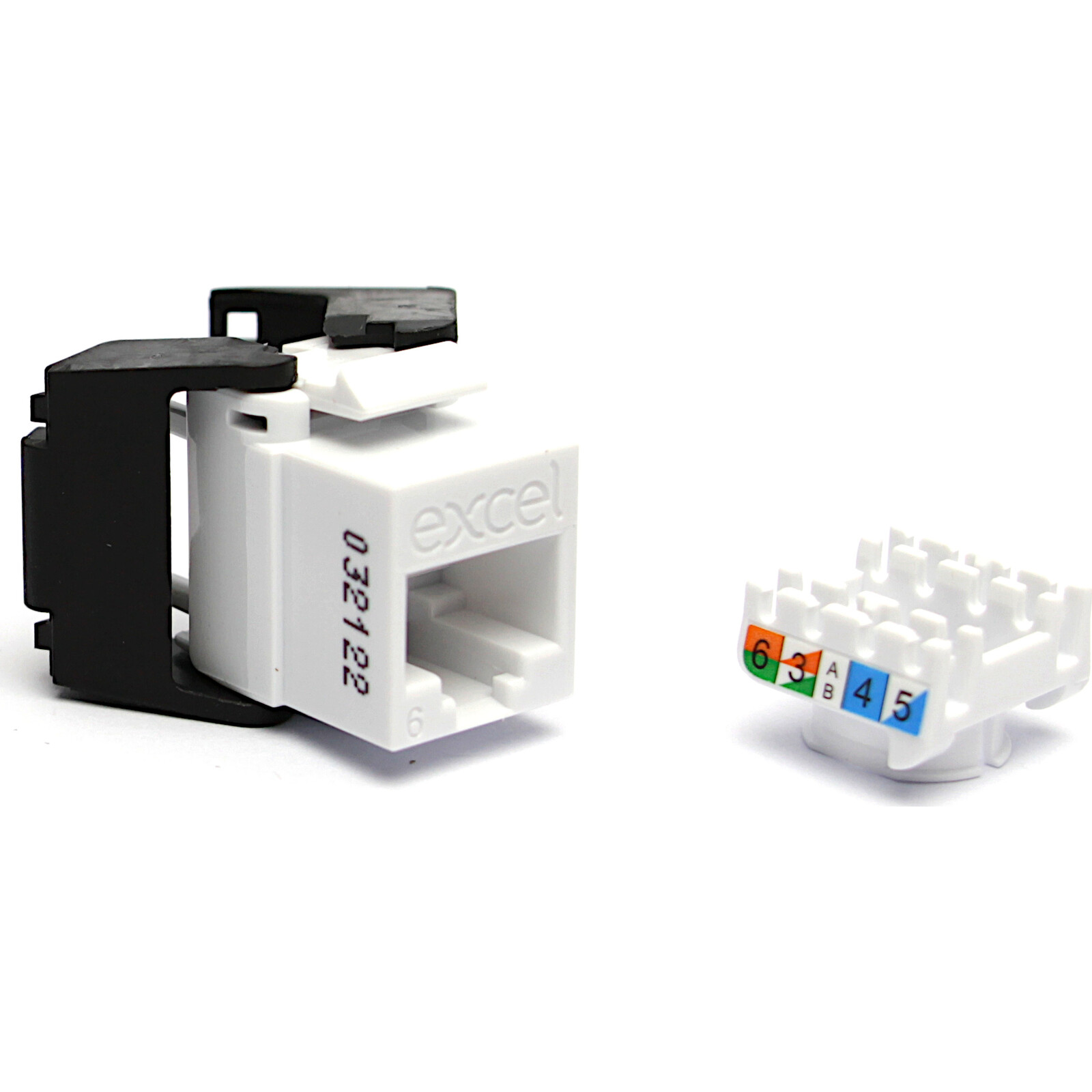 100-208-WT-24 - Excel Cat6 UTP Unscreened Low Profile Keystone Jack ...