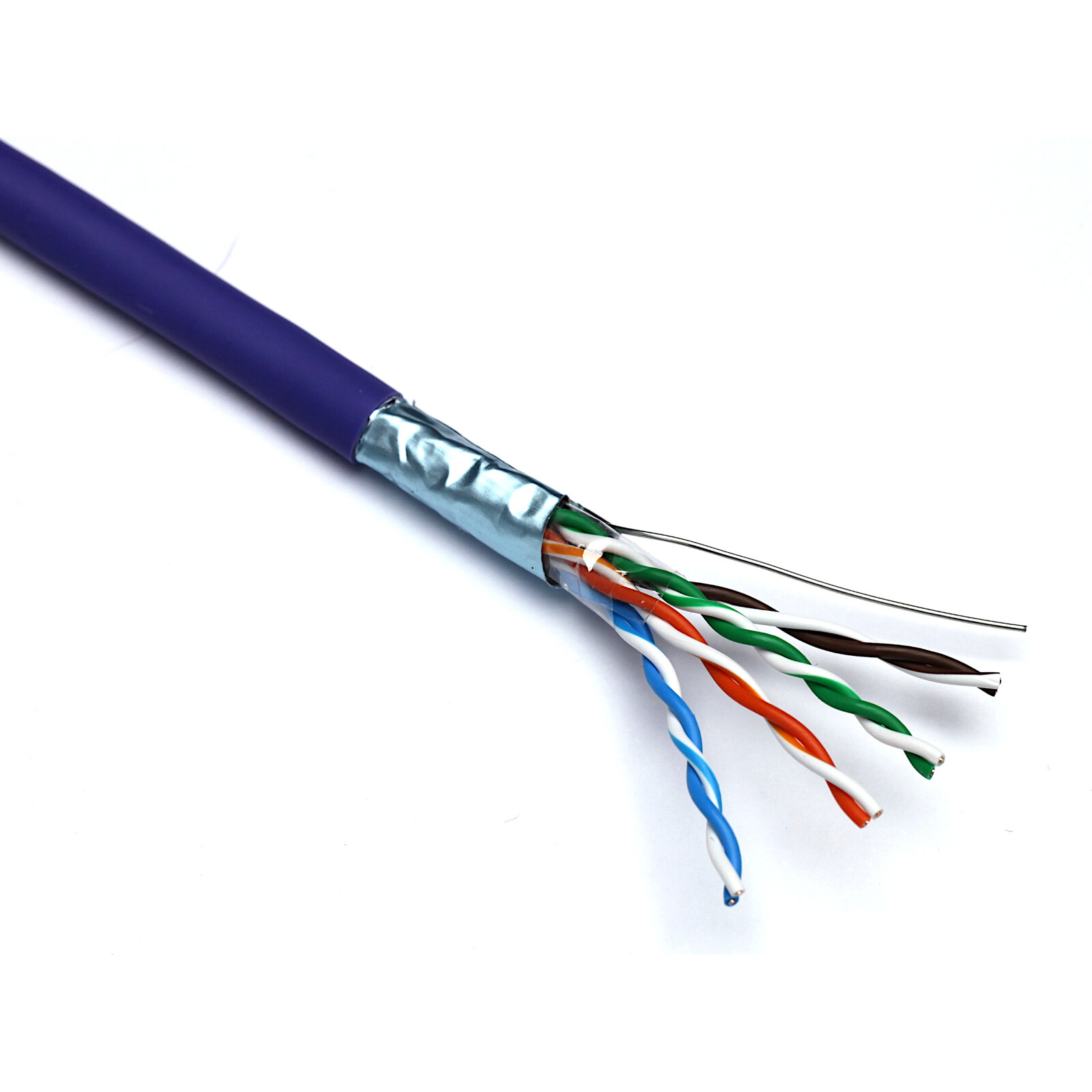 100-217 - Excel Solid Cat5e Cable F/UTP LSOH Euroclass Dca 305 m Box Violet