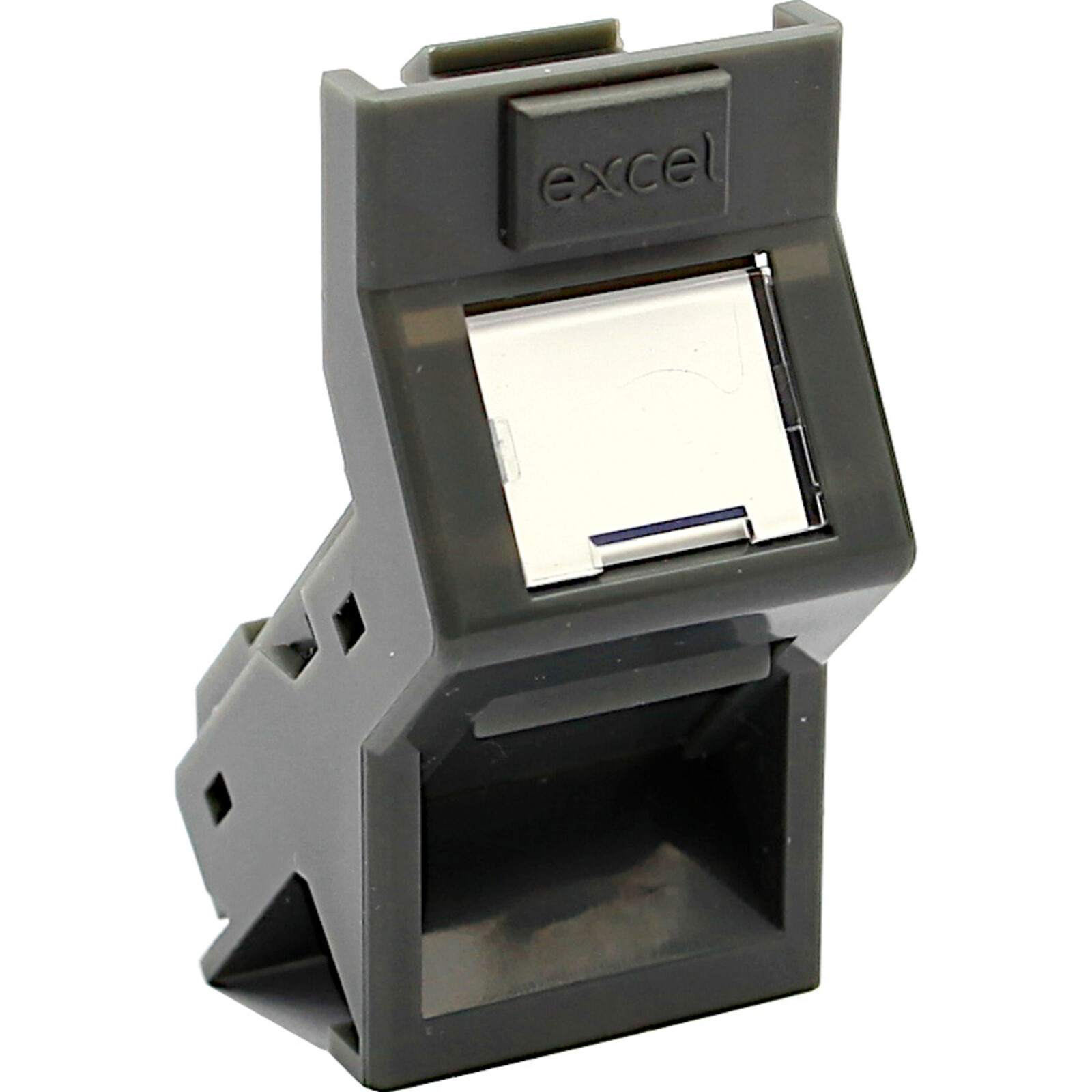 100-280-GE - Excel Office Angled Shutter For Keystone Jack 25 x 50 mm Grey